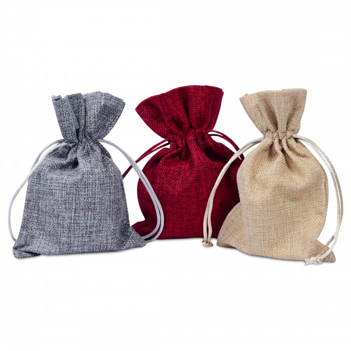 Customised Jute Drawstring Pouch With Logo Print Singapore