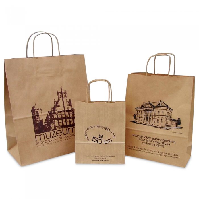 Customised A5 Kraft Paper Bag With Logo Print Singapore