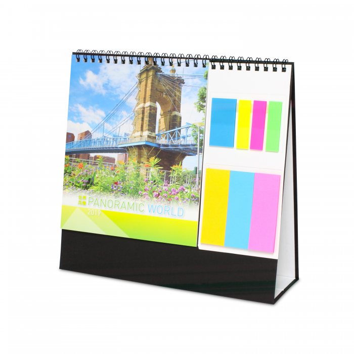 Customised Panoramic World Calendar (Landscape) With Logo Print Singapore