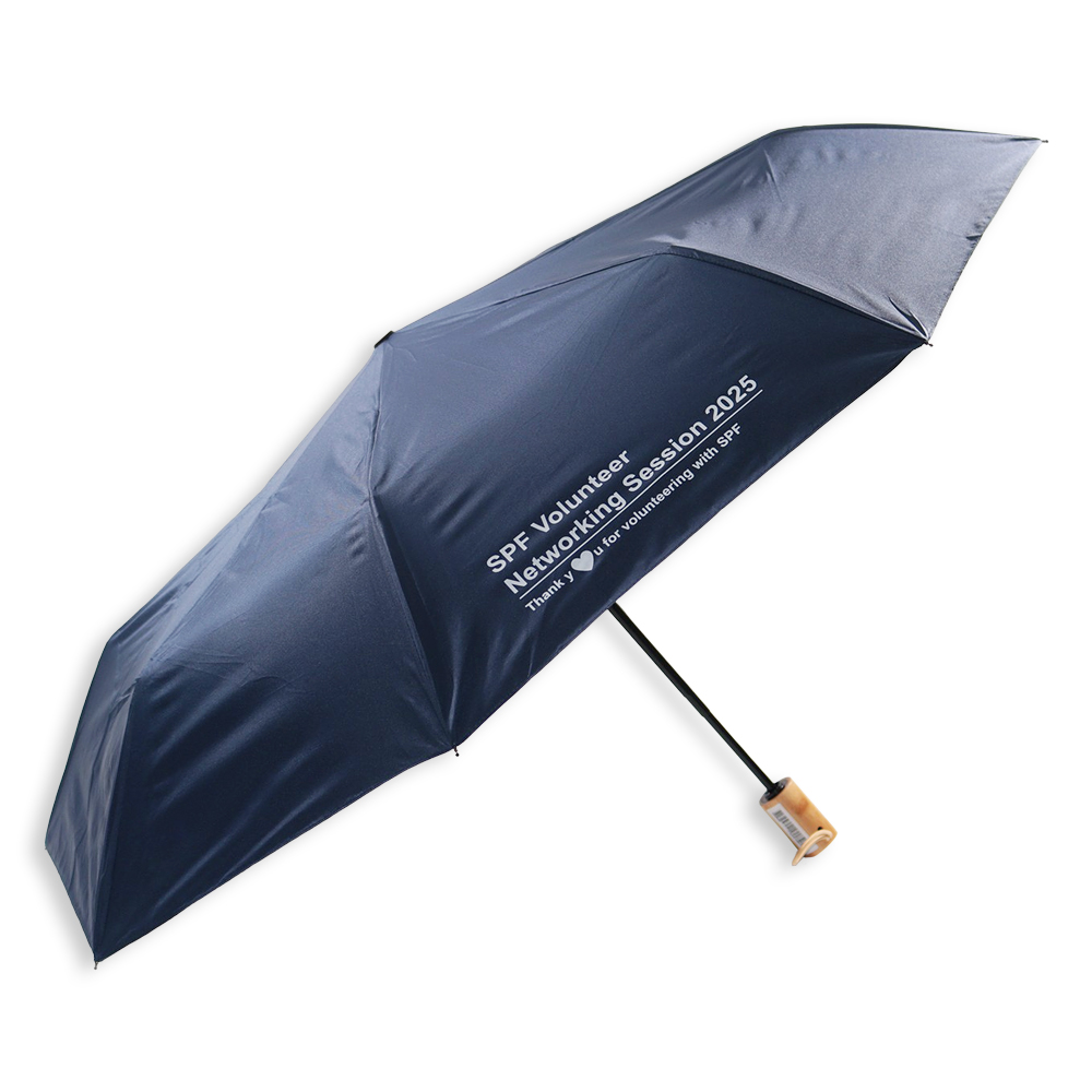 Customised 21'' Automatic Foldable RPET Umbrella (with UV Coating) With Logo Print Singapore