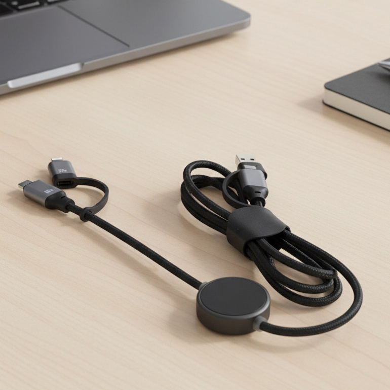 Customised 60W 4-in-1 Switch LED Light Fast Charging Cable With Logo ...