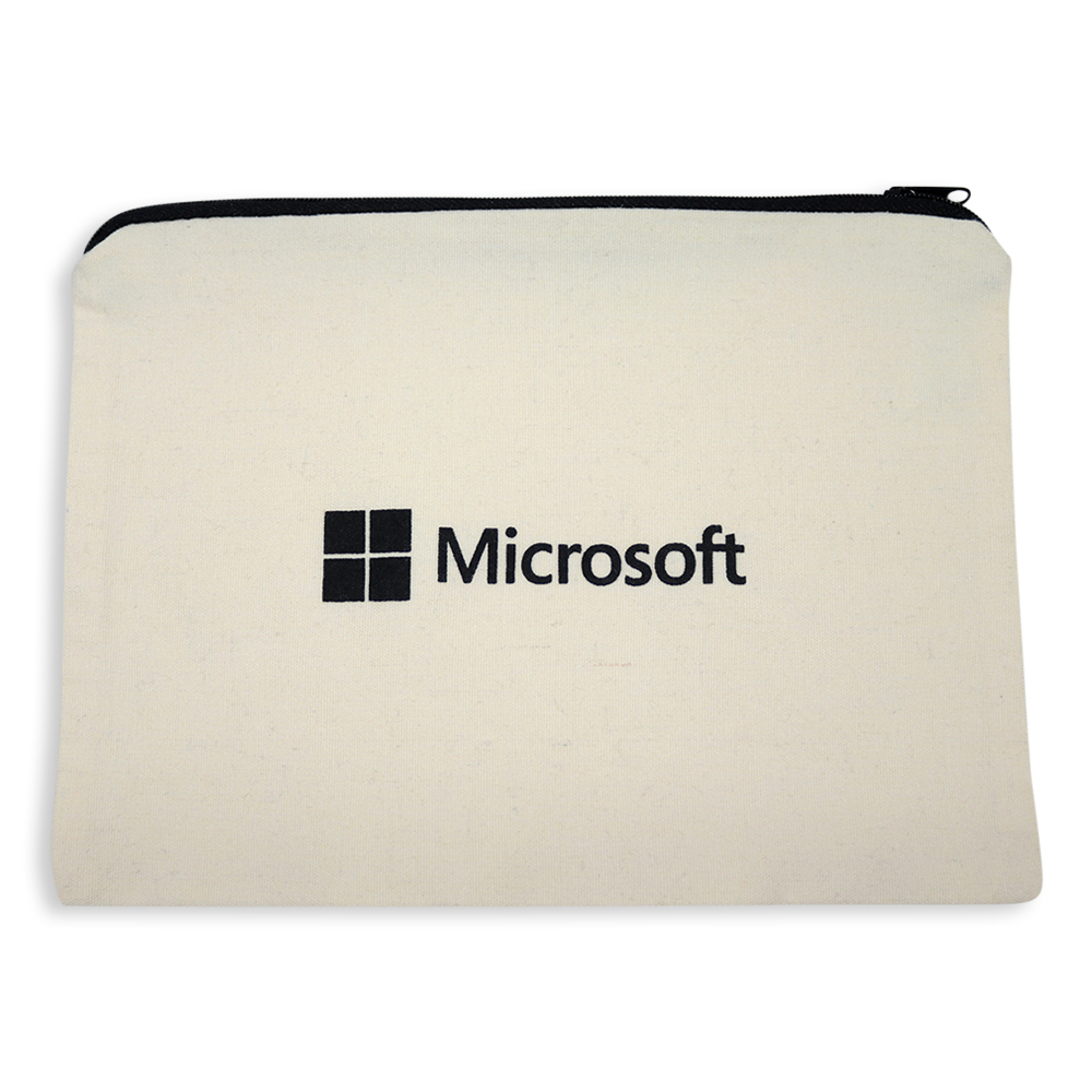 Customised A5 Canvas Zipper Pouch With Logo Print Singapore