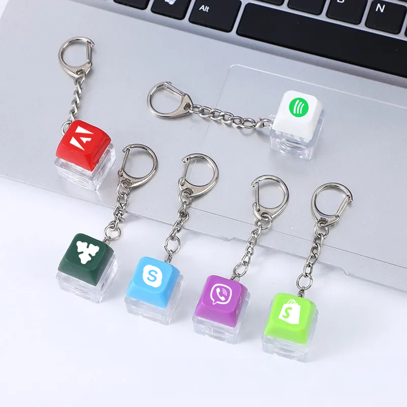 Customised LED Keycap Clicker Keychain With Logo Print Singapore