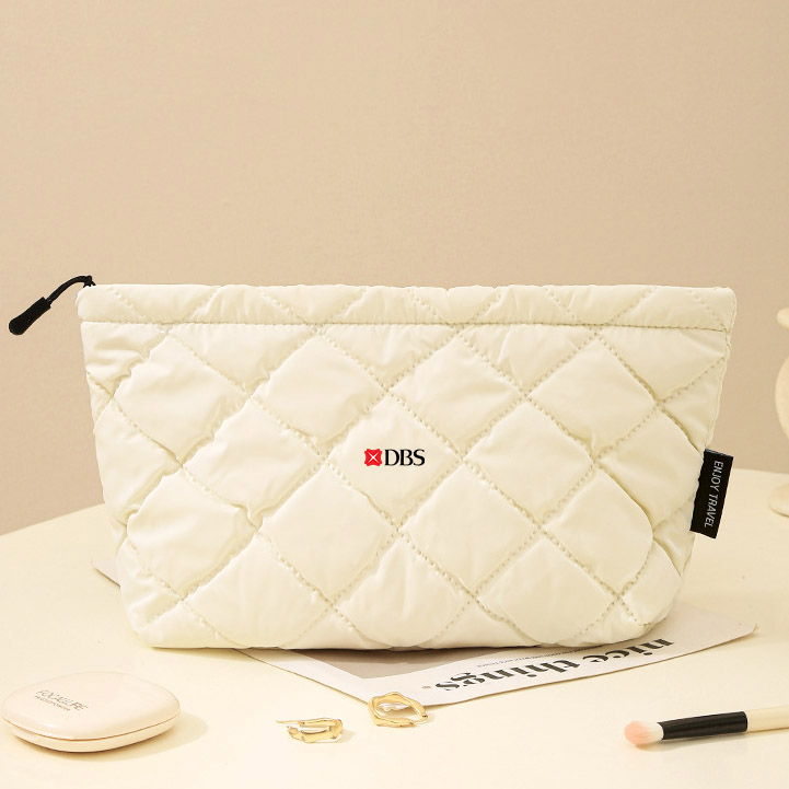Customised Puffette Beauty Pouch With Logo Print Singapore